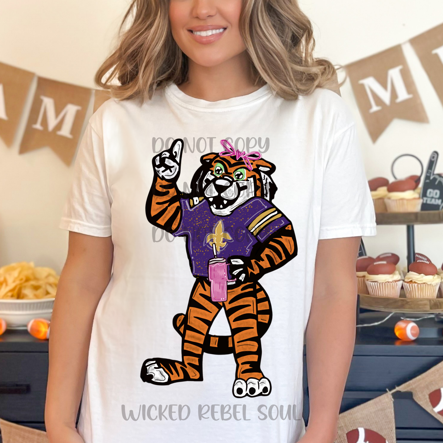 LSU Mascot - DTF TRANSFER (Axis football drop) – WickedRebelSouls