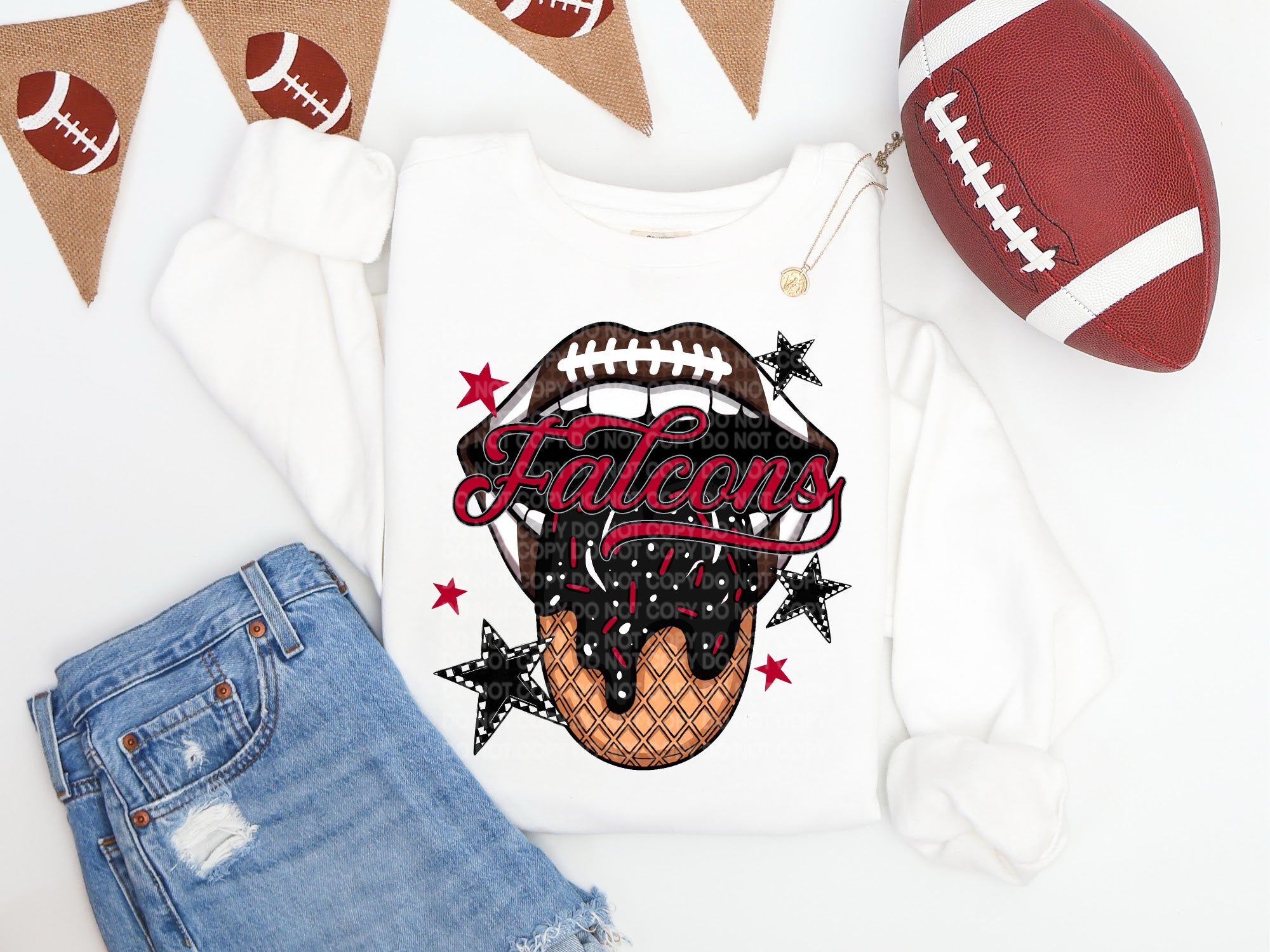 Falcons Ice Cream Drip Tongue - DTF TRANSFER (SCG AUG25) – WickedRebelSouls