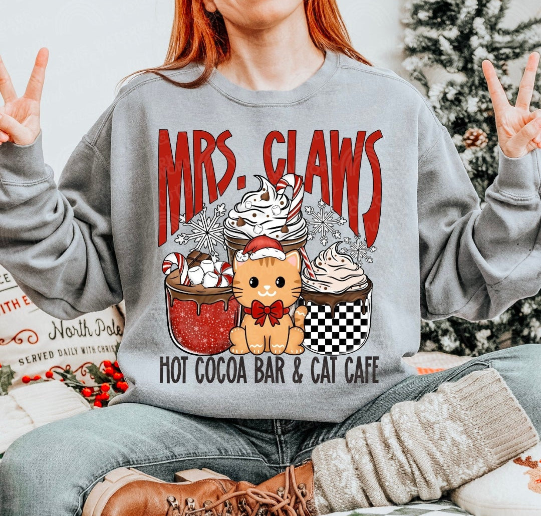 Mrs Claws cat hot cocoa - (DTF TRANSFER) SAL – WickedRebelSouls